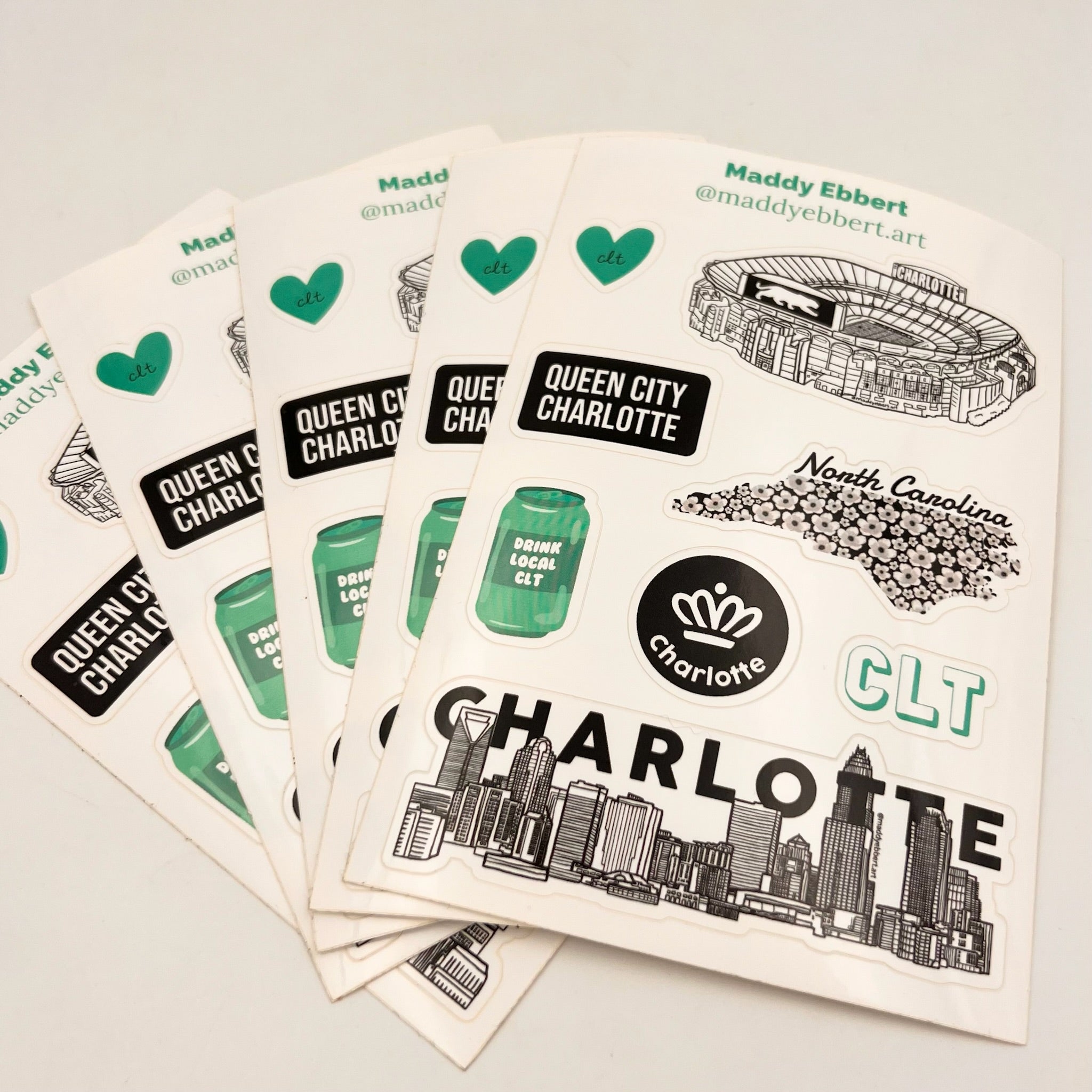 Charlotte Sticker Sheet by Maddy Ebbert – CLT Find